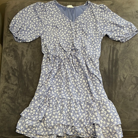 Sienna Sky | Dresses | Purple Flower Dress With Tie In The Center ...